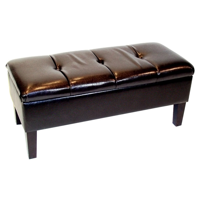 Blackstone Storage Bench - Brown, Button Tufted | DCG Stores