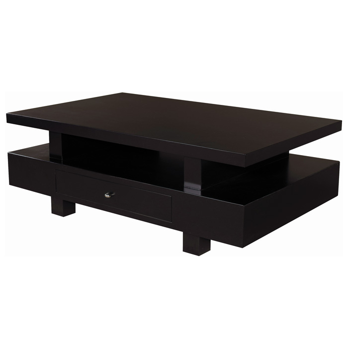 Lexington Wood Cocktail Table - Espresso, Elevated Top, 1 Drawer | DCG ...
