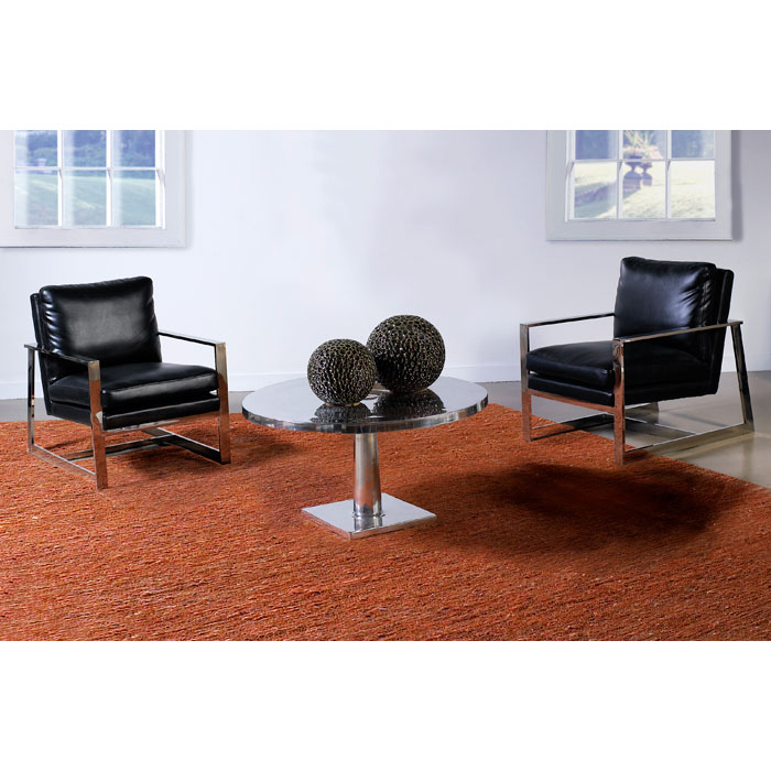 Christopher Lounge Chair - Bonded Leather, Sleigh Legs | DCG Stores