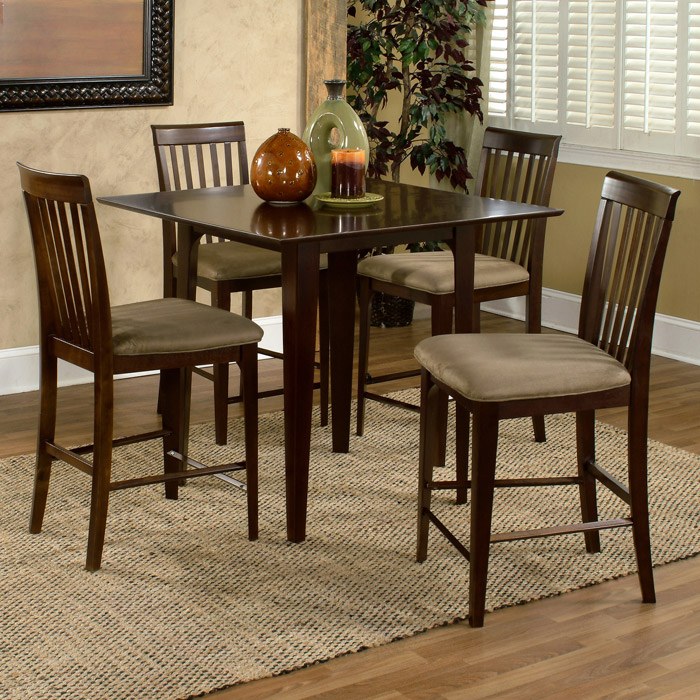 Montreal Contemporary Square Pub Table w/ 4 Pub Chairs | DCG Stores