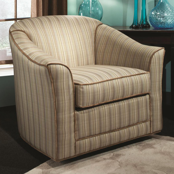 Doris Barrel Back Swivel Glider Chair - Deville Spa Fabric | DCG Stores