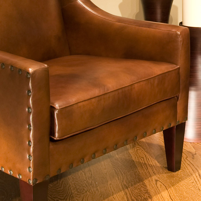 Bristol Rustic Brown Leather Club Chair | DCG Stores