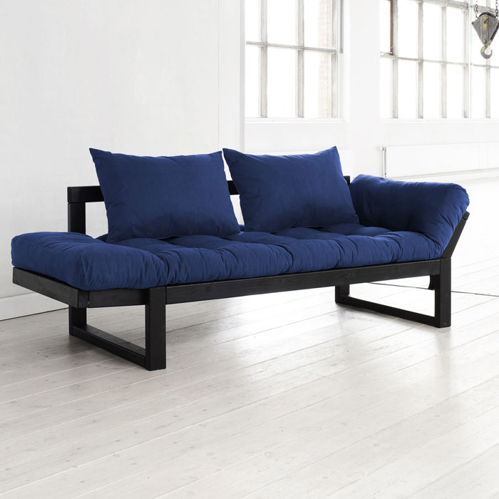 Edge Multi-Positional Futon Set - Black Wood Frame | DCG Stores