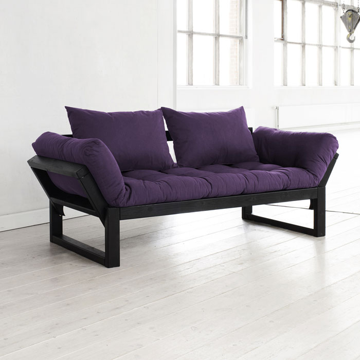 Edge Multi-Positional Futon Set - Black Wood Frame | DCG Stores
