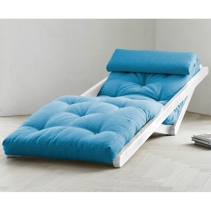 Figo Futon Chaise Lounge with White Frame | DCG Stores
