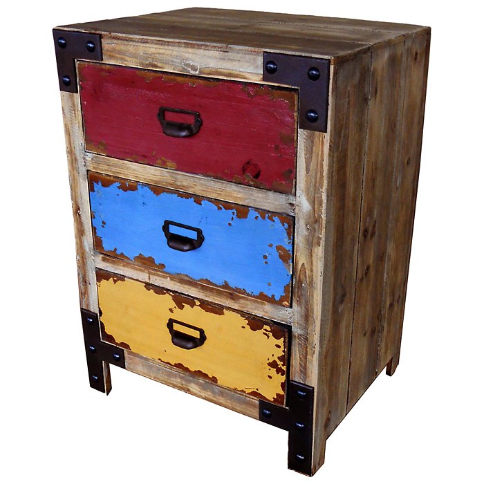 Constance 3-Drawer Chest - Multicolored Drawers | DCG Stores