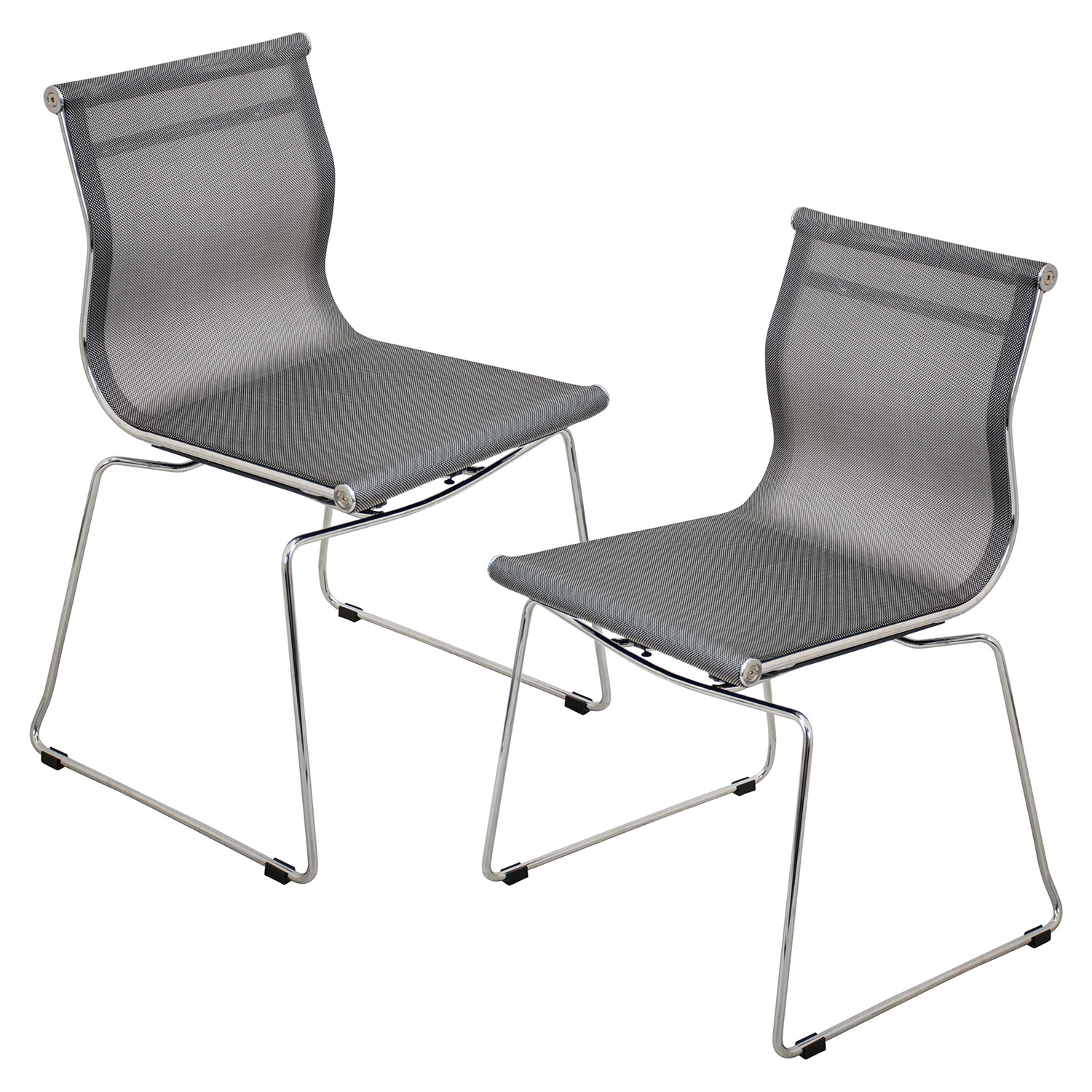 Mirage Stackable Dining Chair - Silver (Set of 2) | DCG Stores
