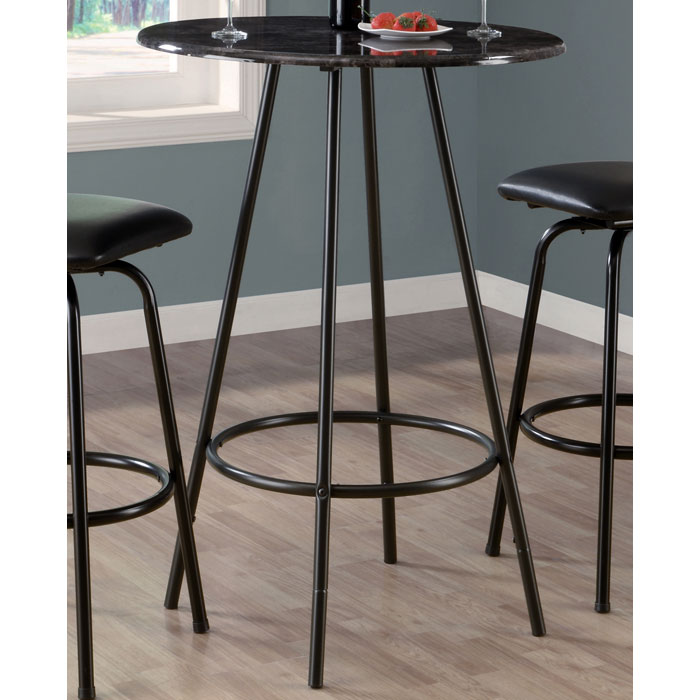 Whimsy Round Top Pub Table - Charcoal Finish, Metal Base | DCG Stores