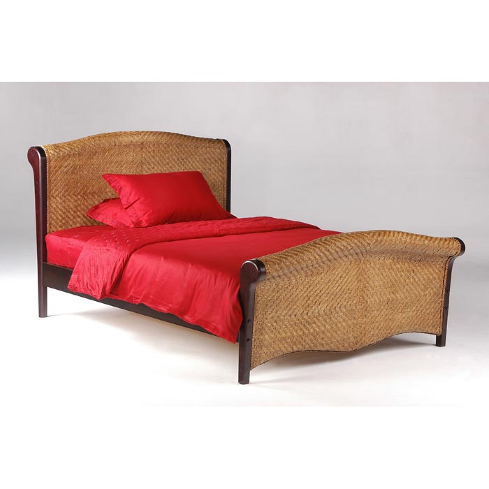 Rosebud Rattan Bed with Matching Footboard | DCG Stores