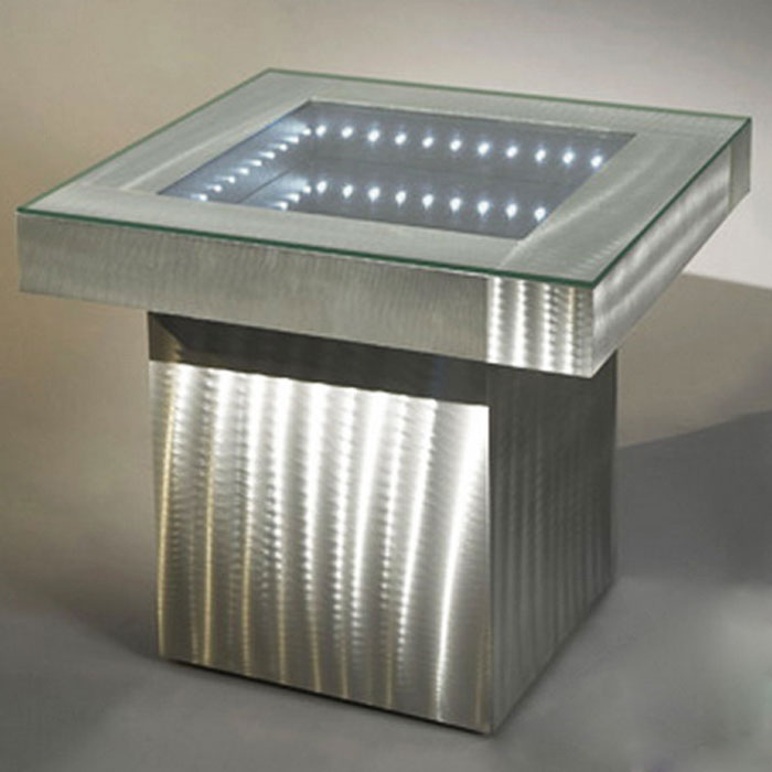 Square Infinity End Table in Aluminum | DCG Stores