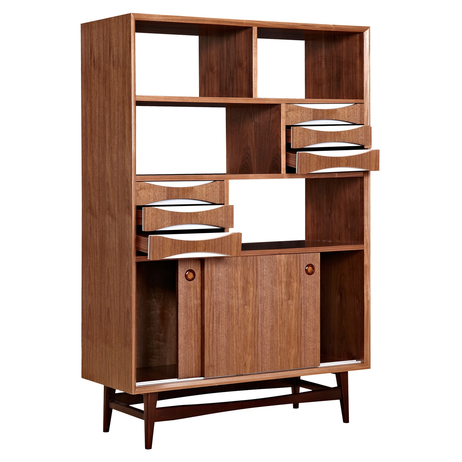 Hanna Storage Unit - Walnut and White | DCG Stores