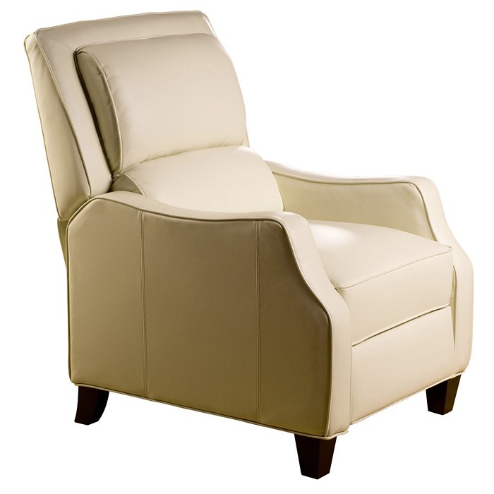 Duncan Bustle-Back Reclining Chair - Emerson Cream Leather | DCG Stores