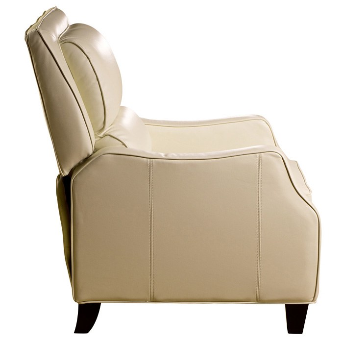 Duncan Bustle-Back Reclining Chair - Emerson Cream Leather | DCG Stores