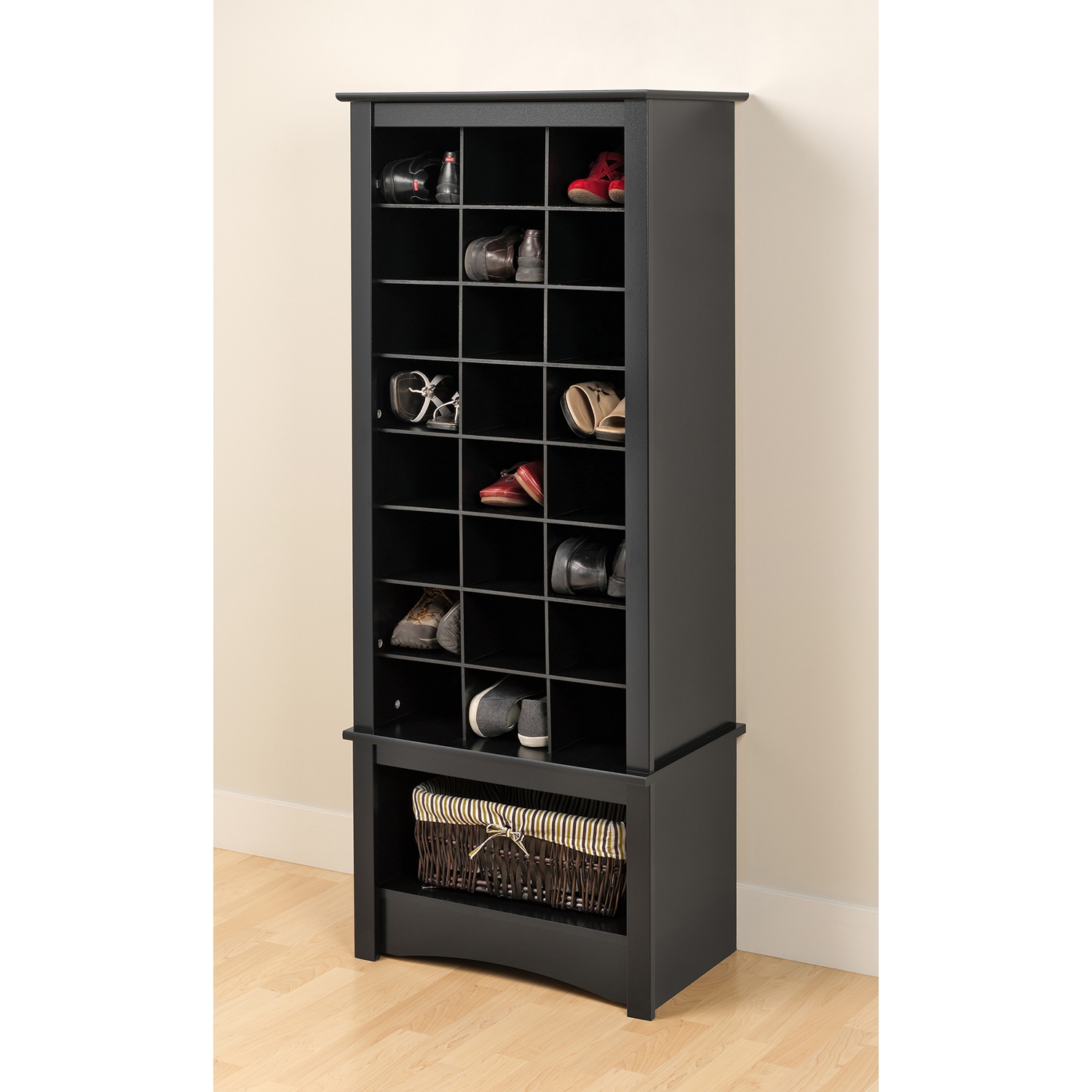 Tall Shoe Cubbie Cabinet - Black | DCG Stores