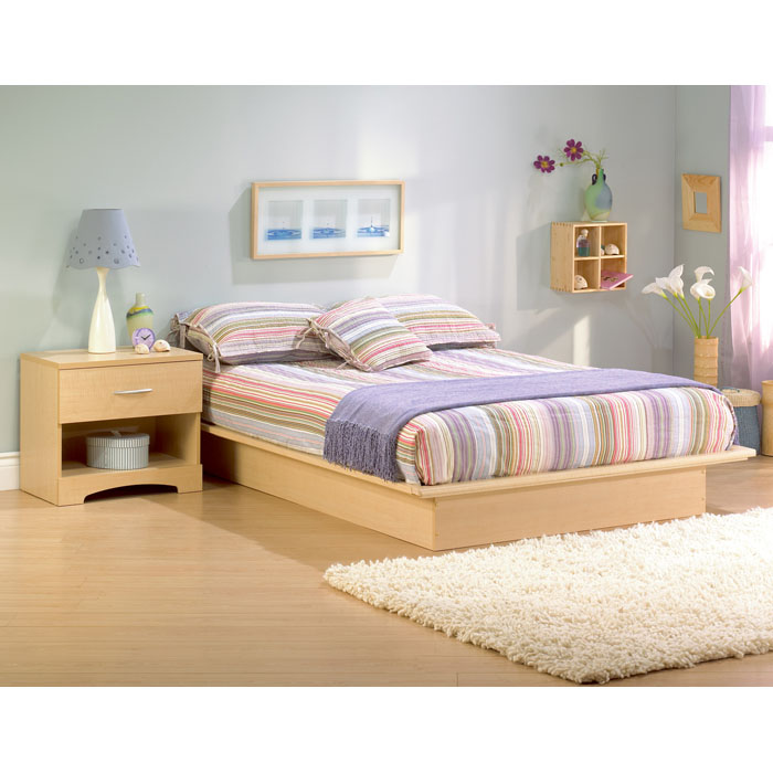 Step One Low Profile Platform Bed in Natural Maple | DCG Stores