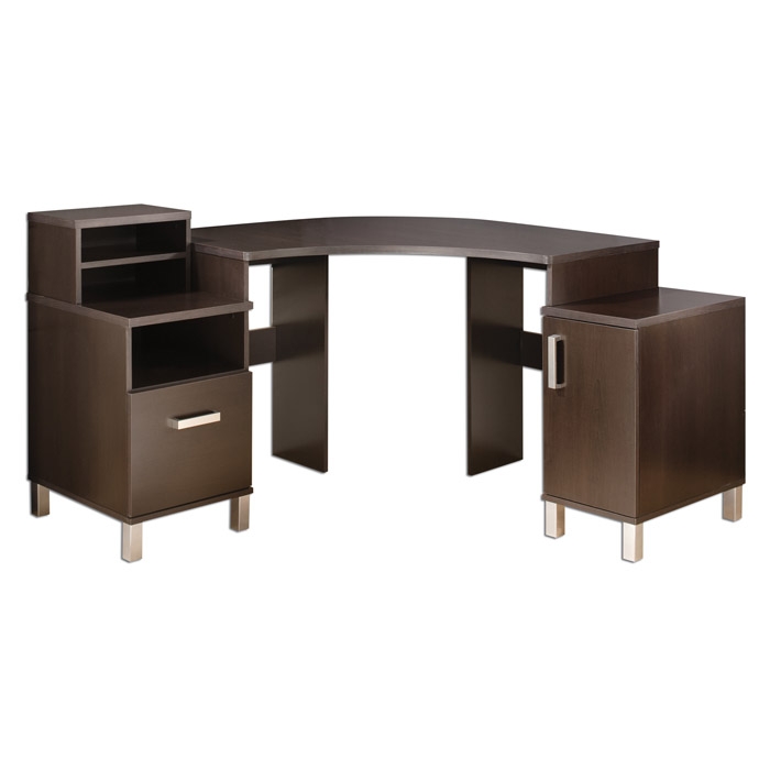 Element Chocolate Brown Corner Desk | DCG Stores
