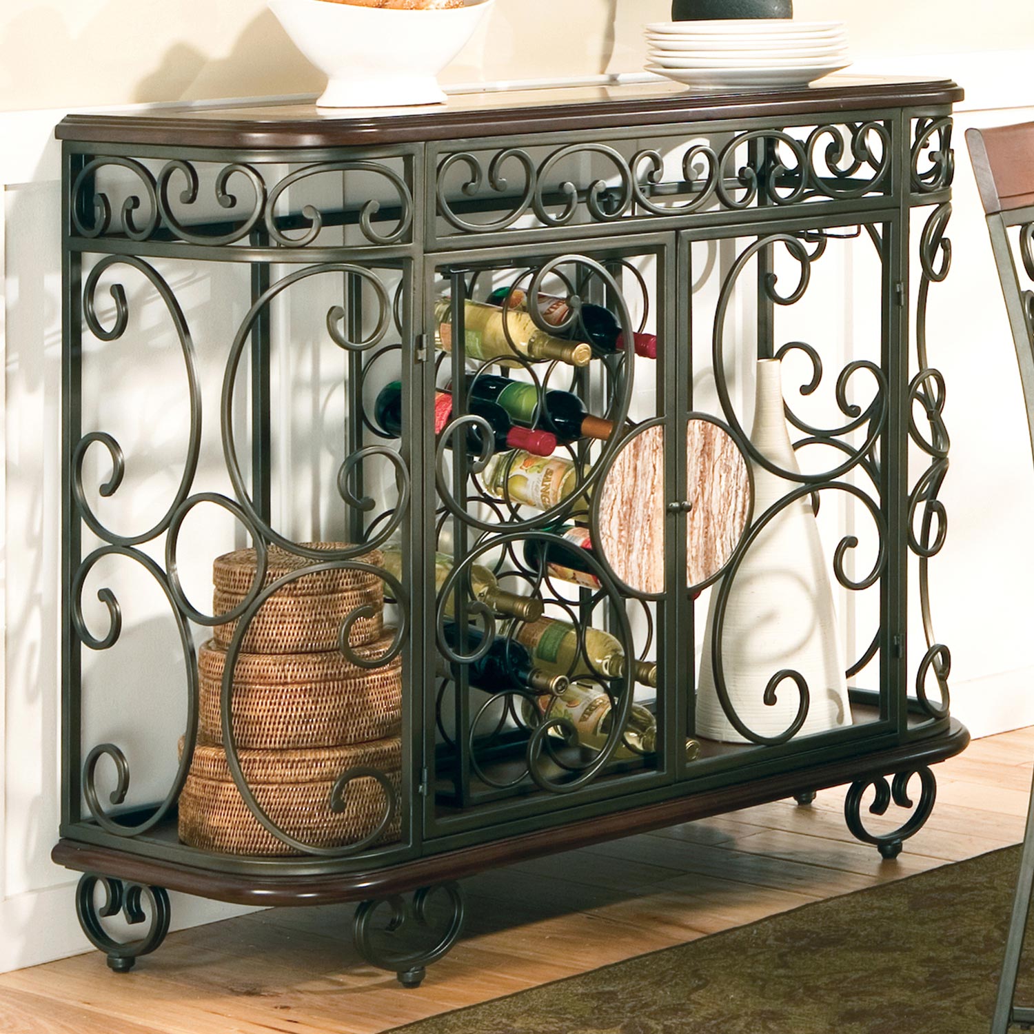 Thompson 5 Piece Counter Dining Set - Wrought Iron, Wood | DCG Stores