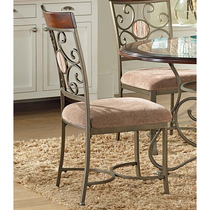 Thompson 5 Piece Dinette Set with Metal Scroll and Marble Accents | DCG ...