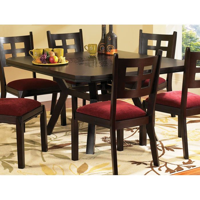 Vernon Dining Table with Glass Tiles Inlays | DCG Stores