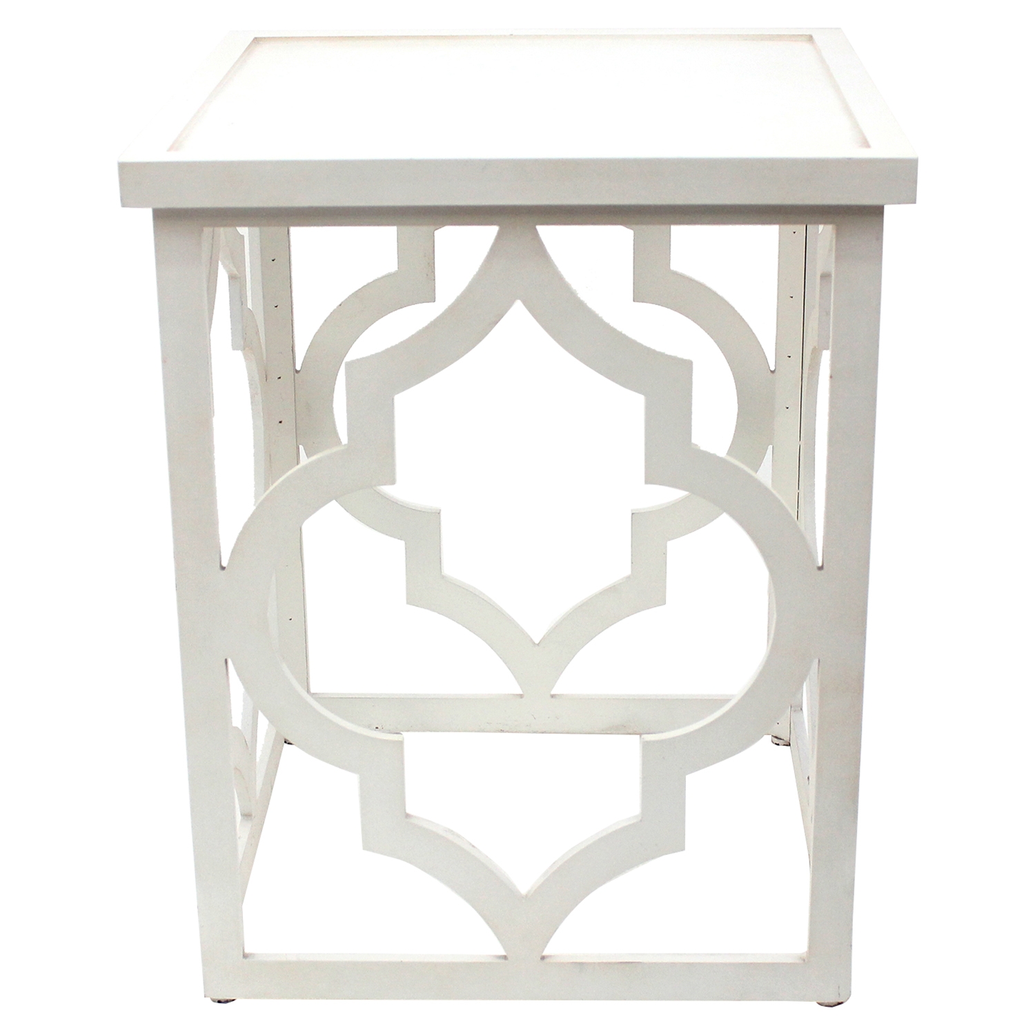 Wood Table - Square, White Base | DCG Stores