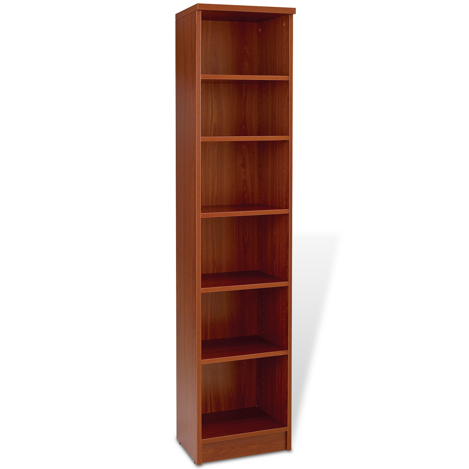 Pro X Narrow Bookcase - Adjustable Shelves, Cherry | DCG Stores