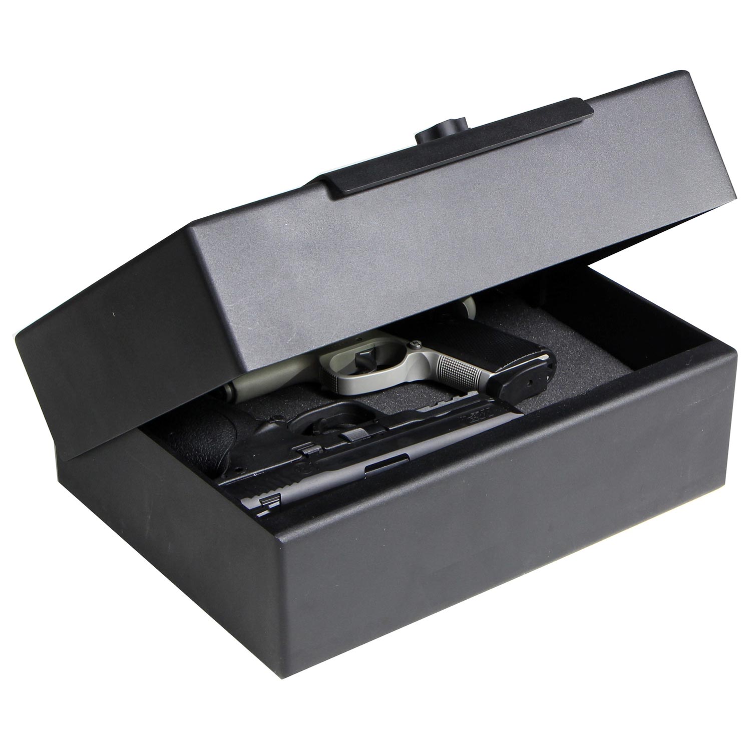 Brute 1394-S-FBLK Pistol Box - 10-Gauge Steel, Pushbutton Lock | DCG Stores
