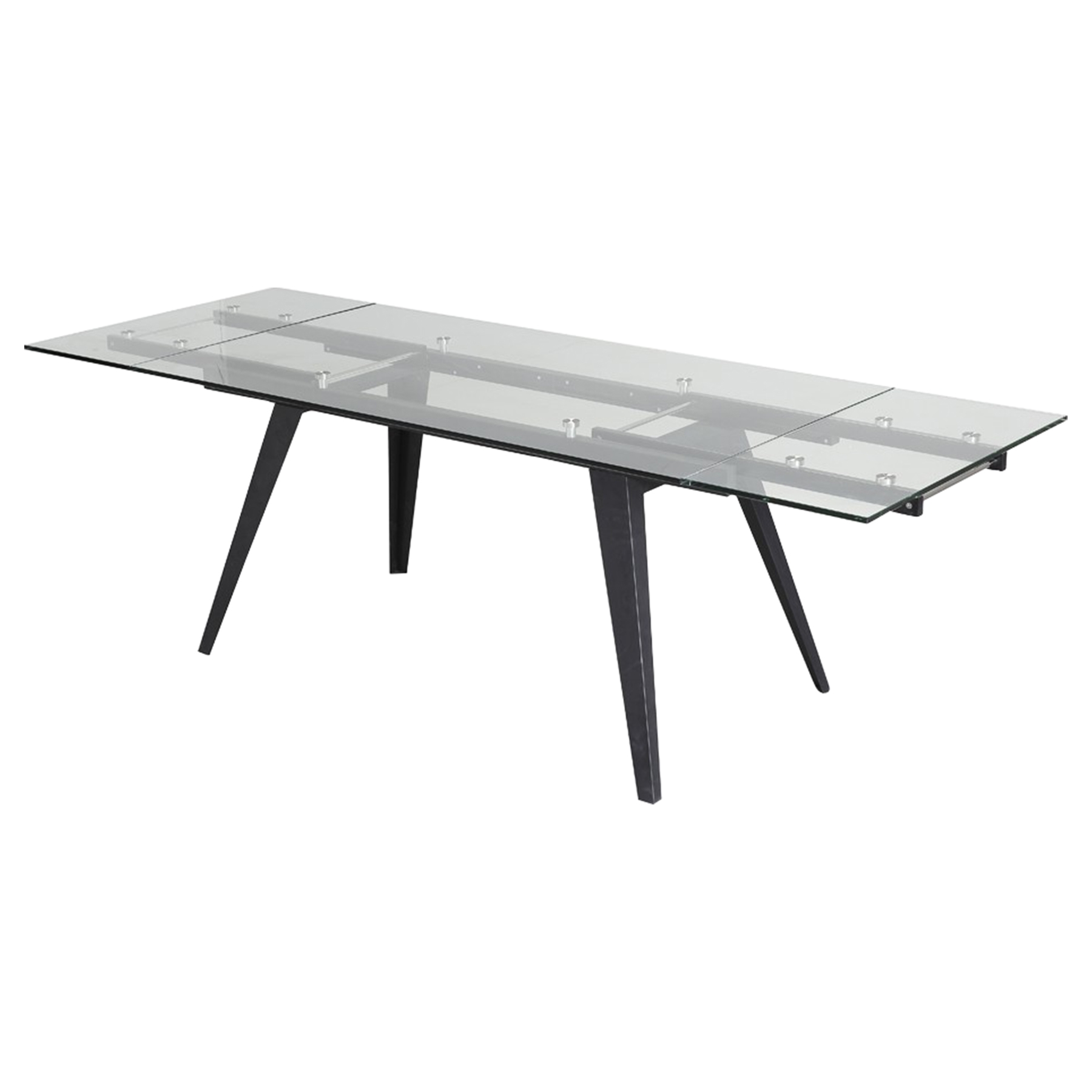 Modrest Glasgow Extendable Glass Dining Table - Clear | DCG Stores